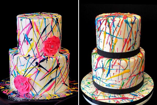 10 inspirações de bolo com efeito splattered